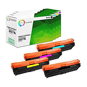 TCT Premium Compatible Toner Cartridge Replacement for HP 307A CE740A CE741A CE742A CE743A Works with HP Color Laserjet Professional CP5225 Printers (Black, Cyan, Magenta, Yellow) - 4 Pack