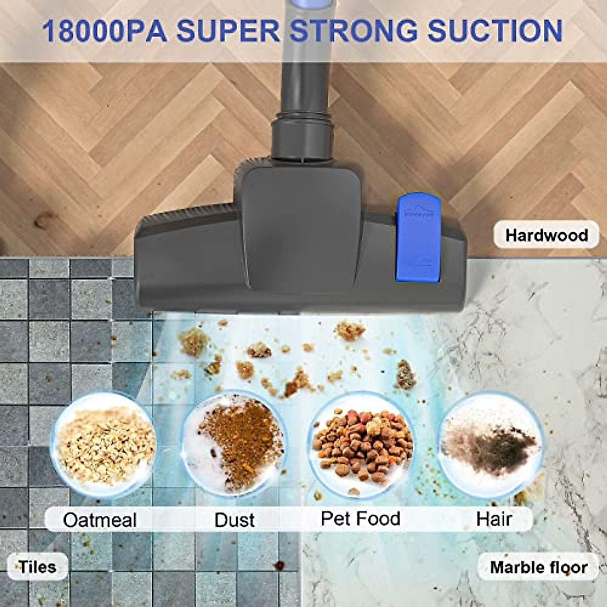 W10 Corded Stick Vacuum, Vacuum Cleaner with 18Kpa Powerful Suction, 6 in 1 Lightweight Corded Vacuum Cleaner for Pet Hair Hard Floor