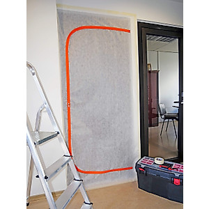 Breathable Professional Zipper Door, Dust Protection Wall, Zip Barrier Dust Containment, Heavy-Duty Construction Access Door, Plastic Sheeting Temporary Door, Zip Barrier Room Seal, Reusable Doorway