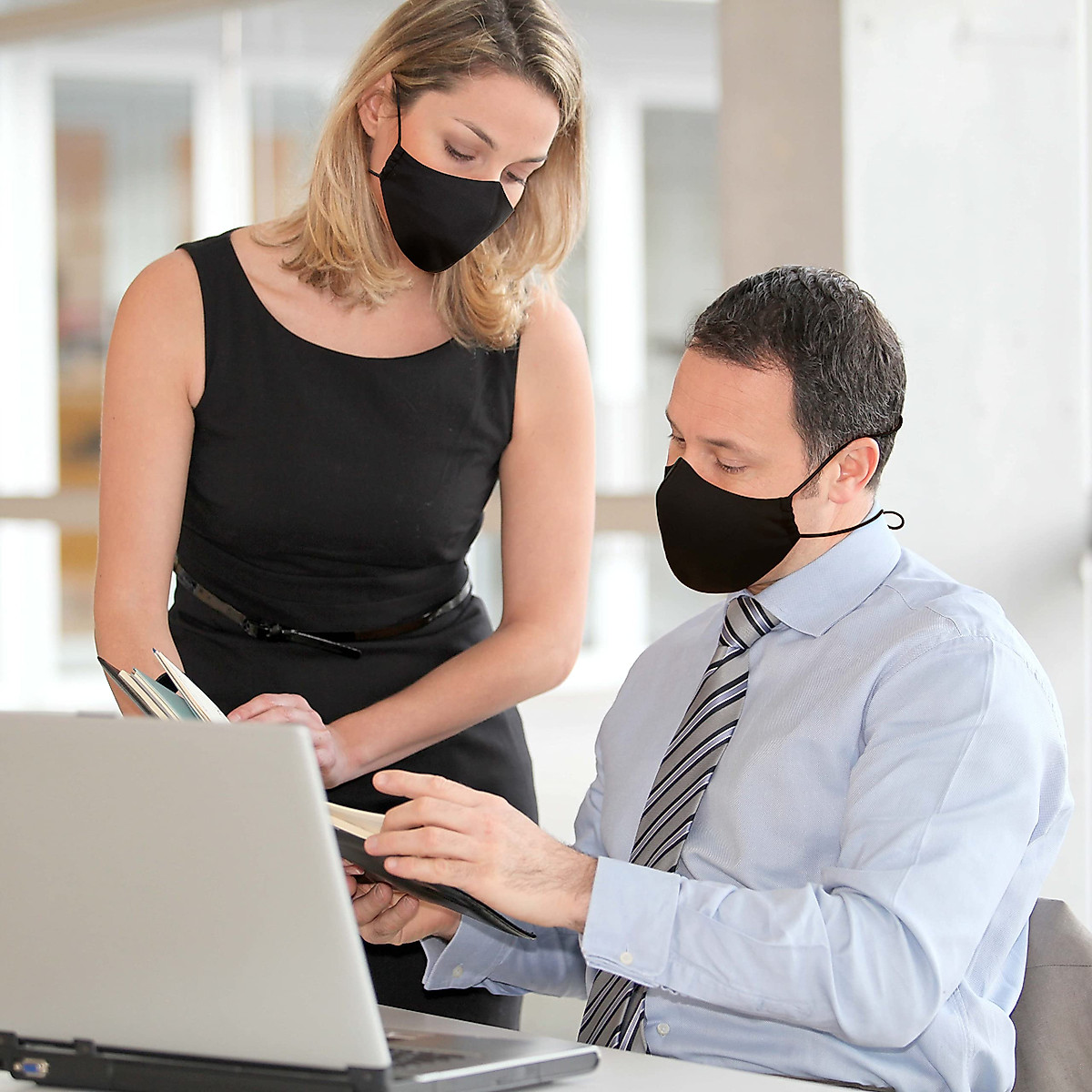 STELLARH Mouth Covers 3 Layers Washable & Reusable Over the Head Comfort No Ear Pulling Comfortable Handmade (3 Pack XL)