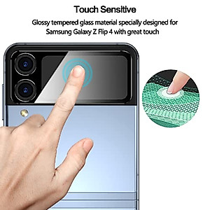 YWXTW for Samsung Galaxy Z Flip 4 Screen Protector, Front Display Cover Tempered Glass, Anti Scratch, Ultra Thin, Case Friendly Galaxy Z Flip 4 Accessories, 2 Pack
