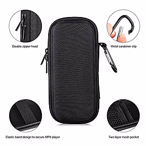 MP3 MP4 Player Case KINGTOP Durable Hard Shell Travel Carrying Case for MP3 MP4 Players,iPod Nano,iPod Shuffle,USB Cable,Earphones,Memory Cards,U Disk,Keys (L) (5.5x2.3x1.5inch)