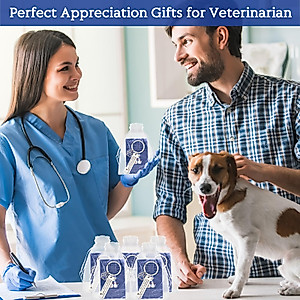 XunYee 15 Sets Christmas Vet Tech Gifts Veterinarian Thank You Keychains Paw Print Appreciation Keychains Inspirational Thank You Cards Organza Bags Appreciation Gifts Bulk for Coworker Assistant