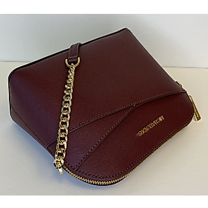Michael Kors MICHAEL Michael Kors Jet Set Travel MD Dome XCross Crossbody bundled with SM TZ Coinpouch Purse Hook (Merlot)