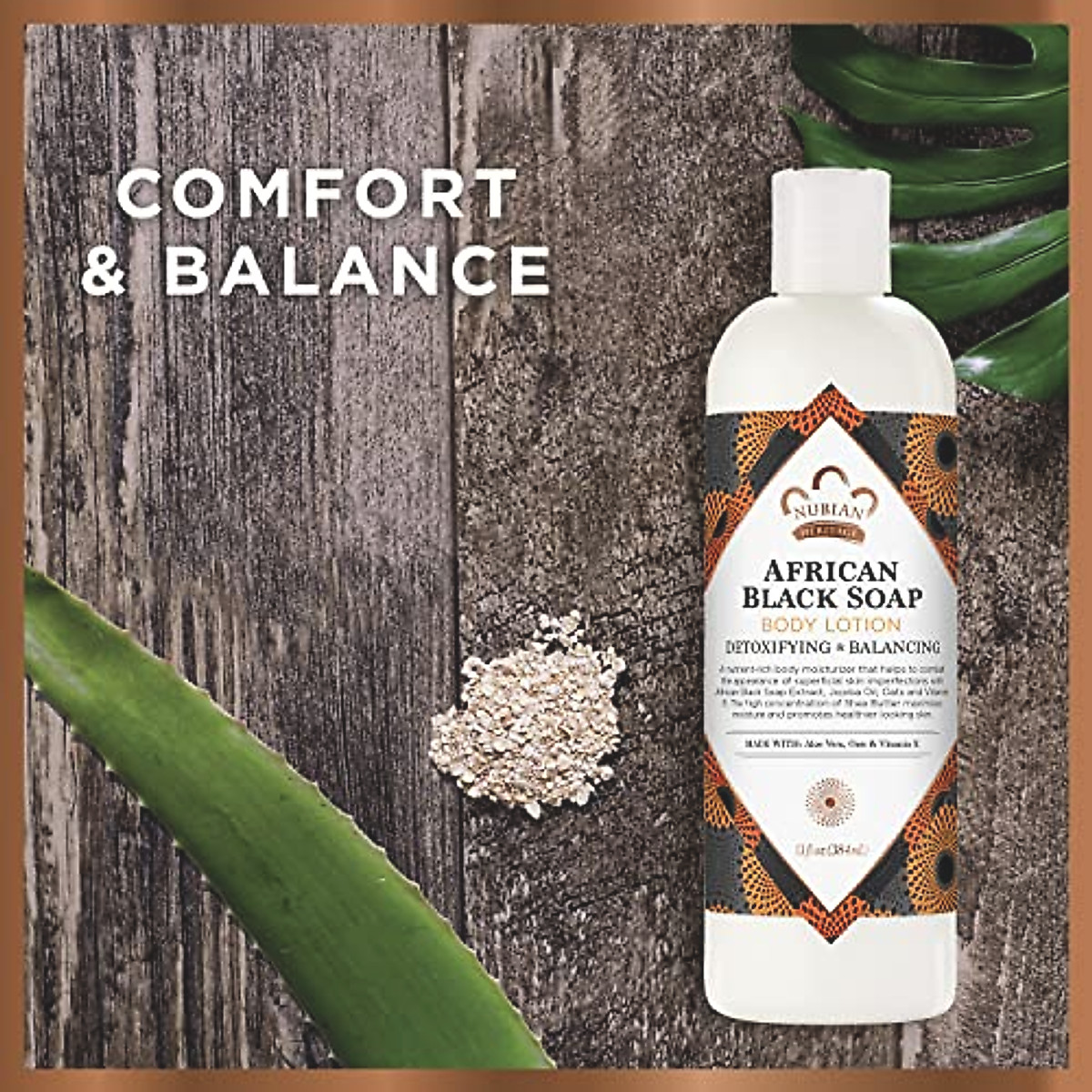 Nubian Heritage Body Lotion African Black Soap for Dry Skin Paraben Free Body Moisturizer, 13 oz