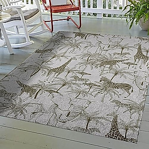 Dalyn Rugs Indoor/Outdoor Tropics TC7 Gray Washable 8' x 10' Rug