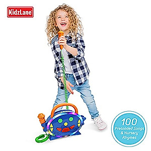 Karaoke Machine for Kids with 2 Microphones | Kids Music Player with 100 Pre-Loaded Songs & Bluetooth, Aux Connection | Singing Machine Karaoke for Toddler with Record & Playback