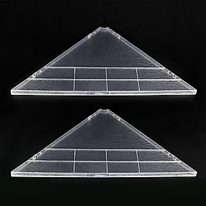 evron Corner Mounting Shelf,Easy to Install Wall Corner Shelf,Wood Immitation with Hole Pattern,Set of 2 (Clear)