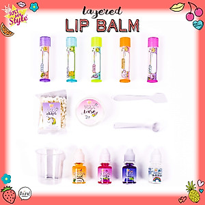 Just My Style Layered Lip Balm by Horizon Group USA, DIY 5 Shimmering Lip Balms, Mix Fruity Flavors To Make Your Own Unique Lip Balm. Strawberry, Tropical Fruit & Very Berry