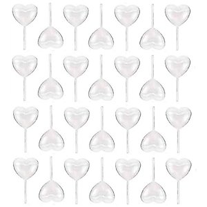 Aeyistry 50Pcs 4ml Plastic Pipettes Heart Plastic Squeeze Transfer Cupcakes Pipettes for Strawberries, Cupcake, Chocolate, Birthday Party and Holiday Decoration