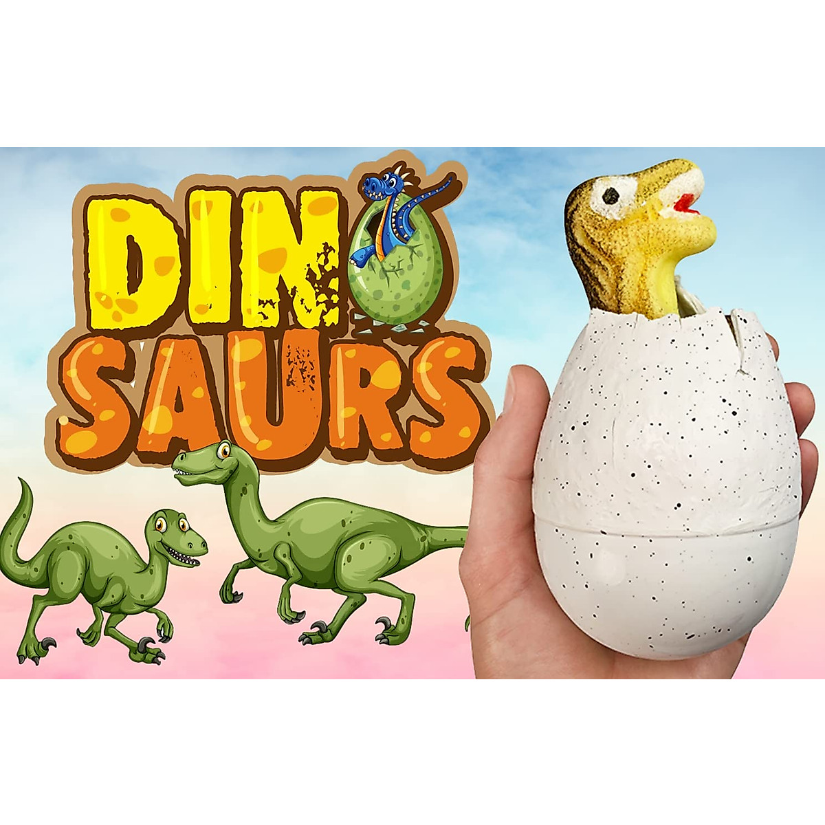 JA-RU Giant Dinosaur Egg Growing Toys (1 Eggs Assorted) Magic Surprise Hatching& Grow in Water Animals for Kids, Boys & Girls. Bulk Jurassic Party Favors Easter Basket Fillers. 1747-1s