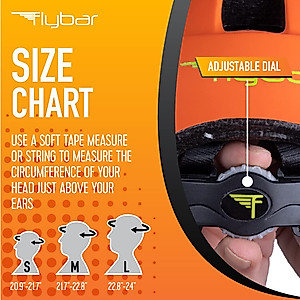 Flybar Kids Bike Helmet - Dual Certified Adjustable Dial, Skateboard Helmet, Roller Skating, Pogo, Electric Scooter, Snowboard, Youth and Toddler Helmet, Boys & Girls 3-14 (Orange,M)