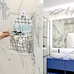 AIVIIN 2 Pcs Fabric Wall Hanging Storage Caddy Bag，Over The Door Closet Organizer for Bathroom Bedroom Kitchen Dorm Room Essentials Rv Storage and Organization Bed Side Storage(Grey)