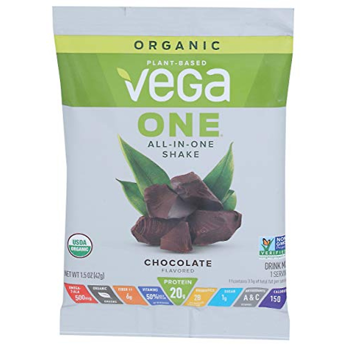 Vega One Organic Plant Protein Powder, Chocolate, 1.5 Ounce