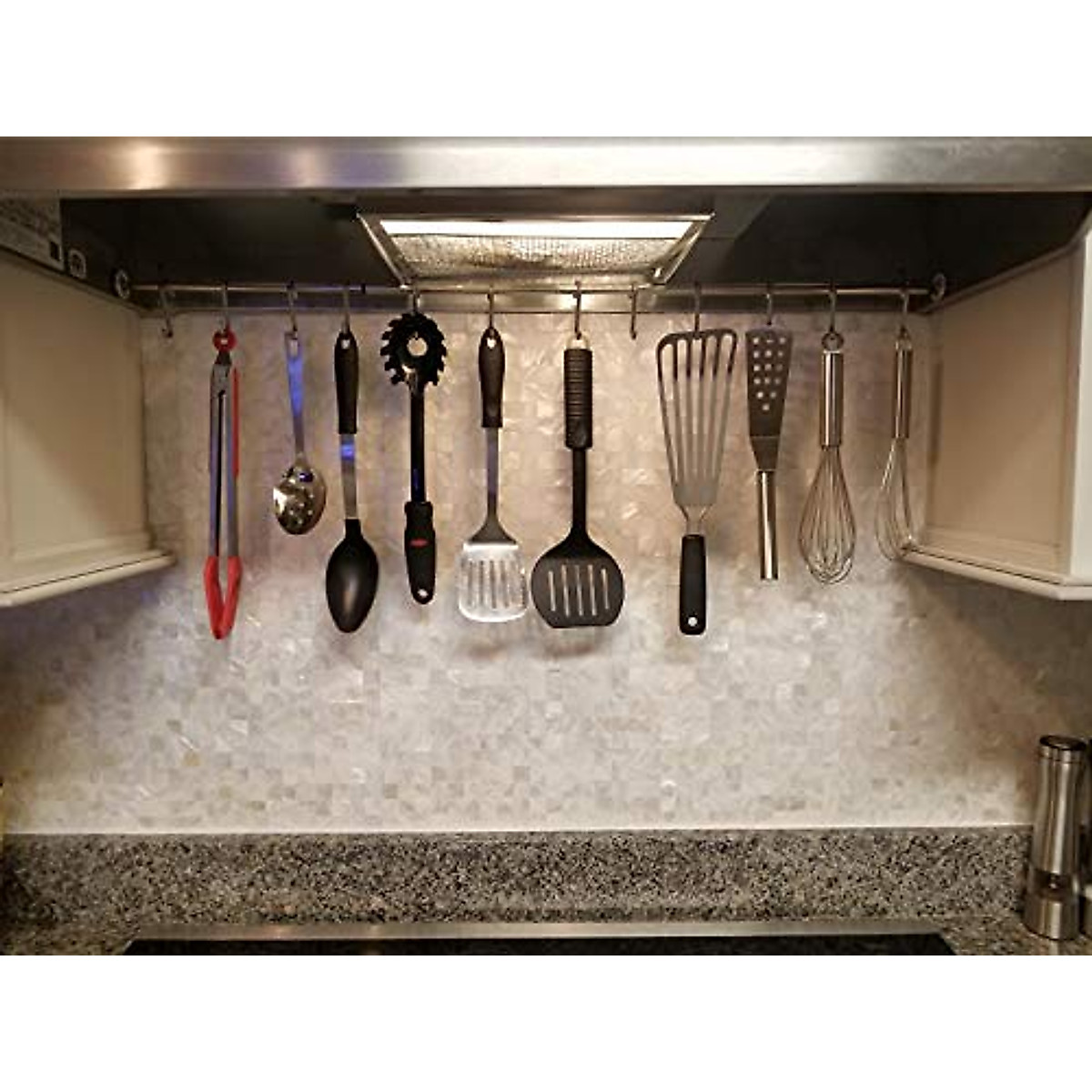 Art3d White Seamless Mother of Pearl Tile Shell Mosaic for Bathroom/Kitchen Backsplashes (10 Sheets)