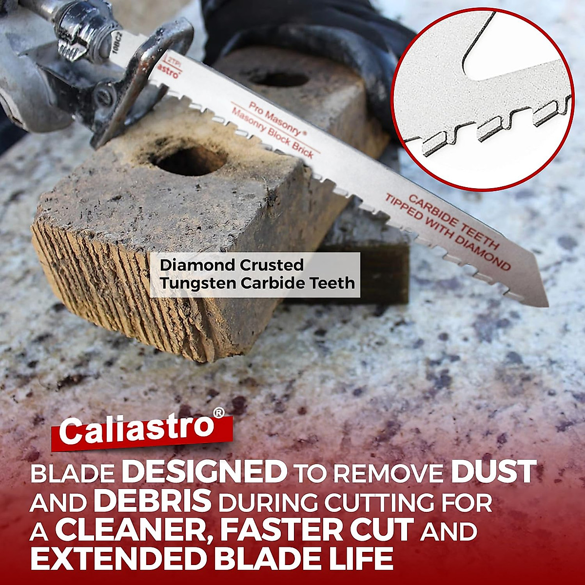 9-Inch Brick, Masonry, Porous Concrete, Engineered Stone Saw Blade for Reciprocating/Sawzall Saws - 2-Pack - Caliastro