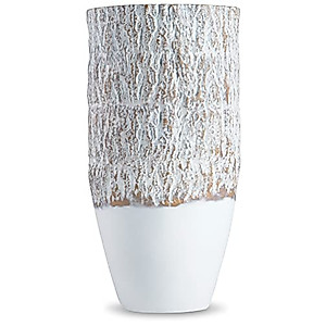 Signature Design by Ashley Hannalee Bohemian Textured Polyresin 13.75" Vase, White