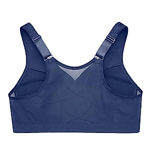 Glamorise Full Figure Plus Size MagicLift Front-Closure Posture Back Bra Wirefree #1265 Blue 40K
