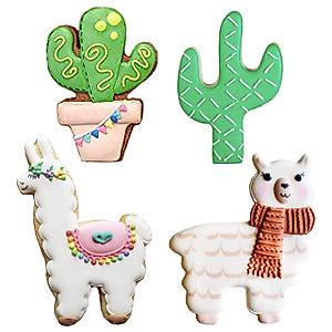Llama and Cactus Cookie Cutters 4-Pc Set Made in USA by Ann Clark
