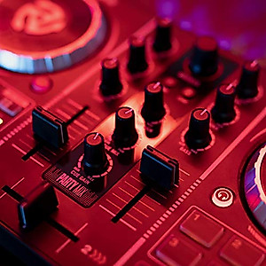Numark Party Mix - Complete DJ Controller Set for Serato DJ with 2 Decks, Party Lights, Headphone Output, Performance Pads and Crossfader/Mixer