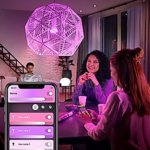 Philips Hue White and Color Ambiance Base Lumen (60W) Smart Button Starter Kit, 16 Millions Colors, Works with Amazon Alexa, Google Assistant, Apple HomeKit 60 Watt (OLD VERSION)