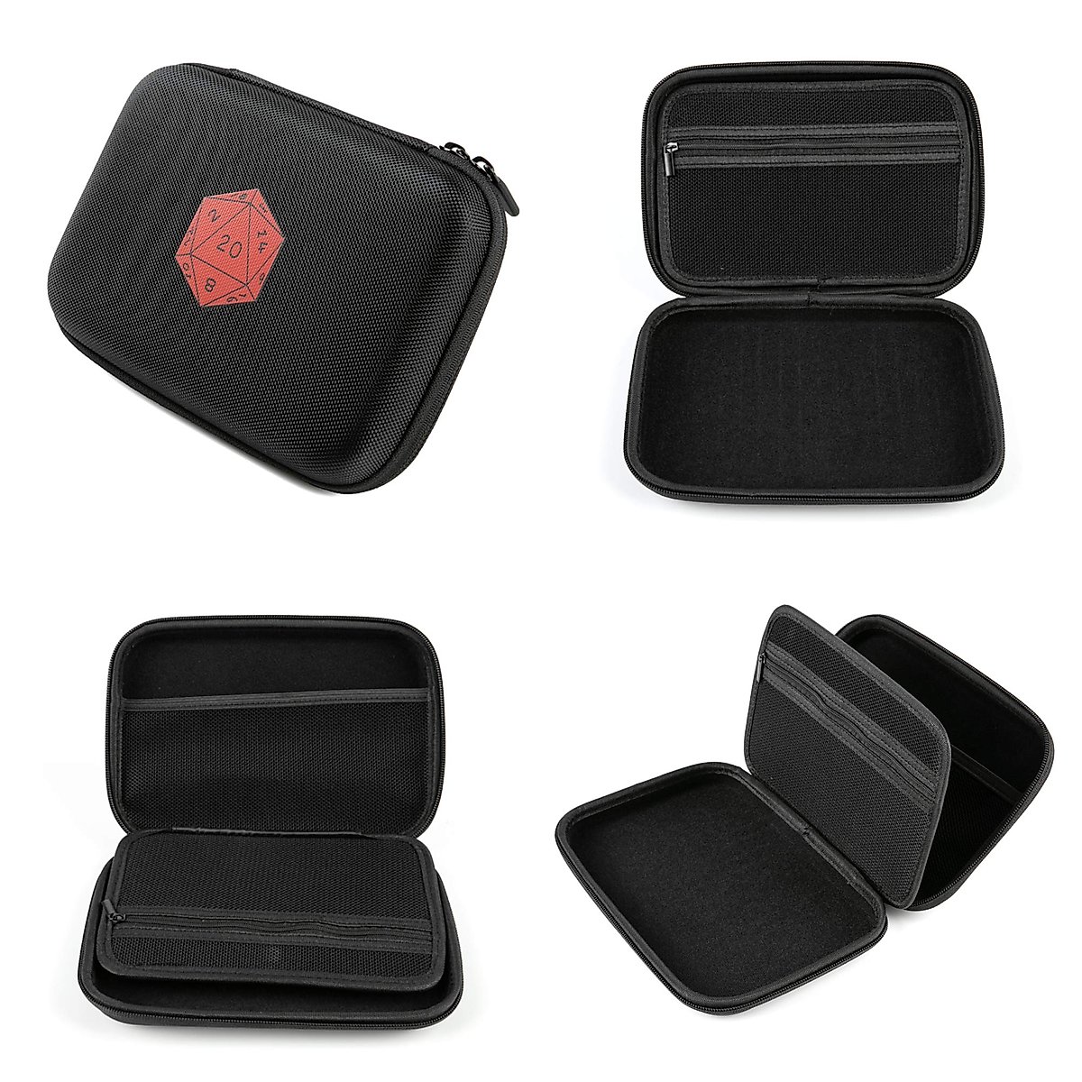 Dice Box DND Dice Storage Holder Compatible with DND Dice Sets Display Case Organizer for Tabletop RPG Game Dice Holds Up to 35 Dices/5 Sets - Black