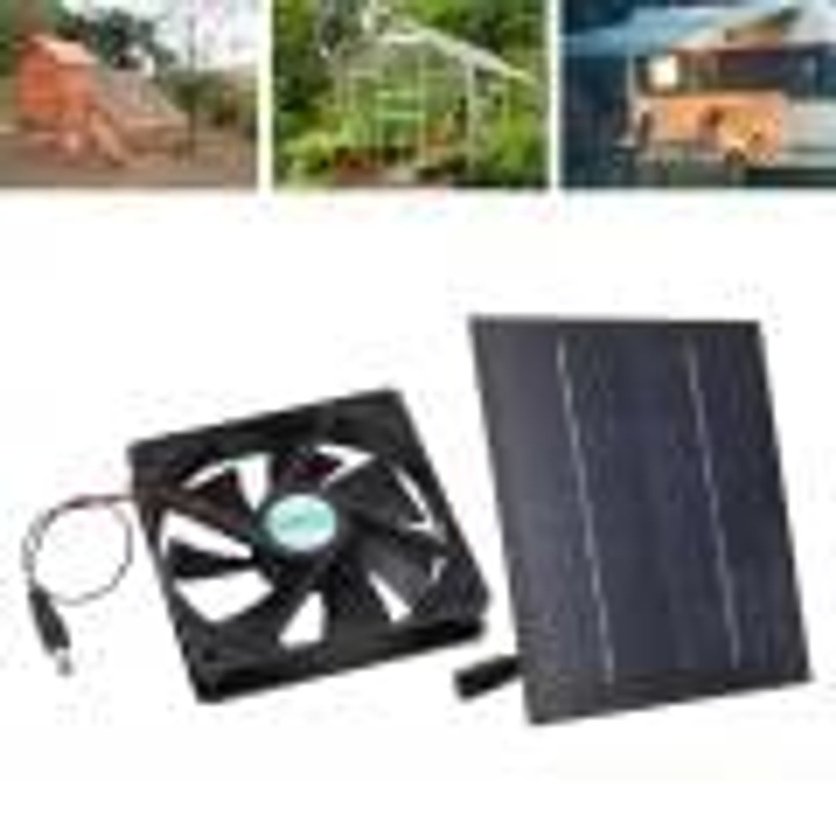Exhaust Fan, Solar Panel Fan Kit 20W Portable Waterproof IP65 20 Conversion Rate Mini Exhaust Fan for Pet House Greenhouse