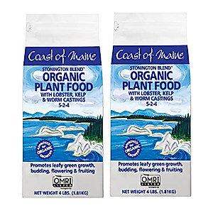 Coast of Maine OMRI Listed Organic Stonington Blend Plant Food Compost Potting Soil Blend for Container Gardens and Flower Pots, 4 Pound Bag (2 Pack)