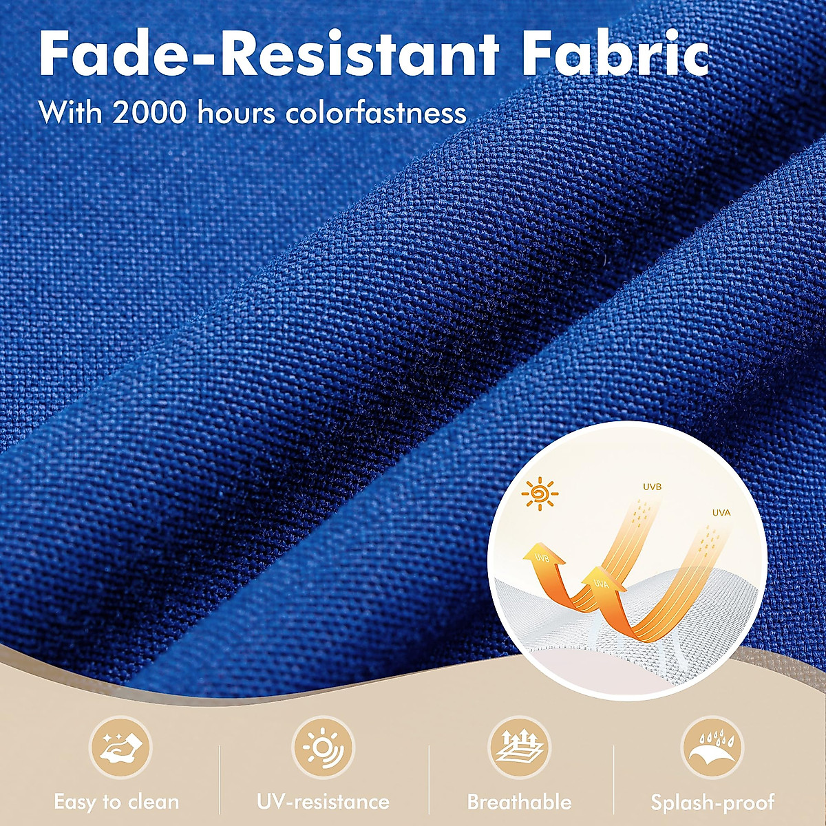 XIZZI Patio Furniture Set with Swivel Rocking Chairs,6 Pieces All Weather Wicker Outdoor Furniture with Sofa,High Back Patio Conversation Set for Balcony,Deck,and Backyard,Brown Rattan Navy Blue