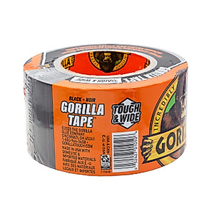 Gorilla Tough & Wide Duct Tape, 2.88" x 25yd, Black, (Pack of 1)