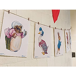 328 Feet Natural Jute Twine with 100 Pcs Mini Natural Wooden Clothespins Photo Pegs Craft Pictures Clips