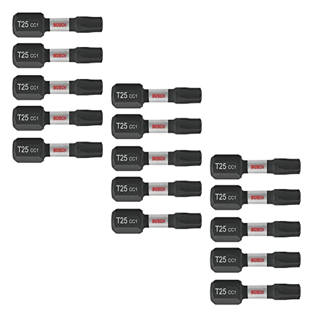 BOSCH ITDT25115 15-Pack 1 in. Driven Torx #25 Impact Tough Screwdriving Insert Bits