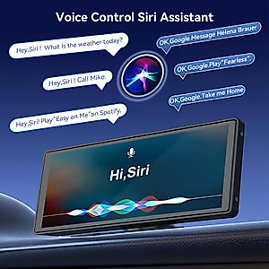 10.3 Inch Portable Carplay Screen for Car with Wireless Carplay and Android Auto,IPS Touch Screen Portable Car Stereo with Bluetooth, Mirror Link, GPS Navigation