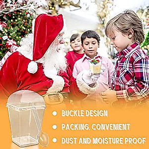 Vmiapxo 50 Pack 5oz Dessert Cups with Dome Lids and Spoons, Desserts Containers Clear Serving Bowls Fruit Salads Parfait Cake Pudding Charcuterie Plastic Cups for Wedding Birthday Christmas (Square)