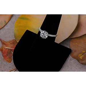 ORO LEONI 14K White Gold Round 3.5 Carat, Cubic Zirconia Solitaire Ring, 7