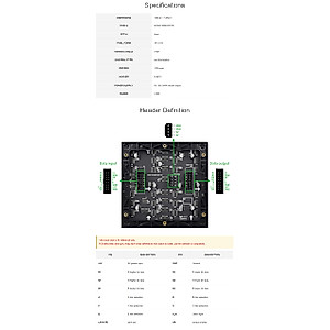 RGB Full-Color LED Matrix Panel, 64×64 RGB LED Matrix Panel - 2mm Pitch for for Raspberry Pi 4B+ 4B 3B+ 3B 2B+ Zero W WH 2 W Pico ESP32 Ardui Adjustable Brightness