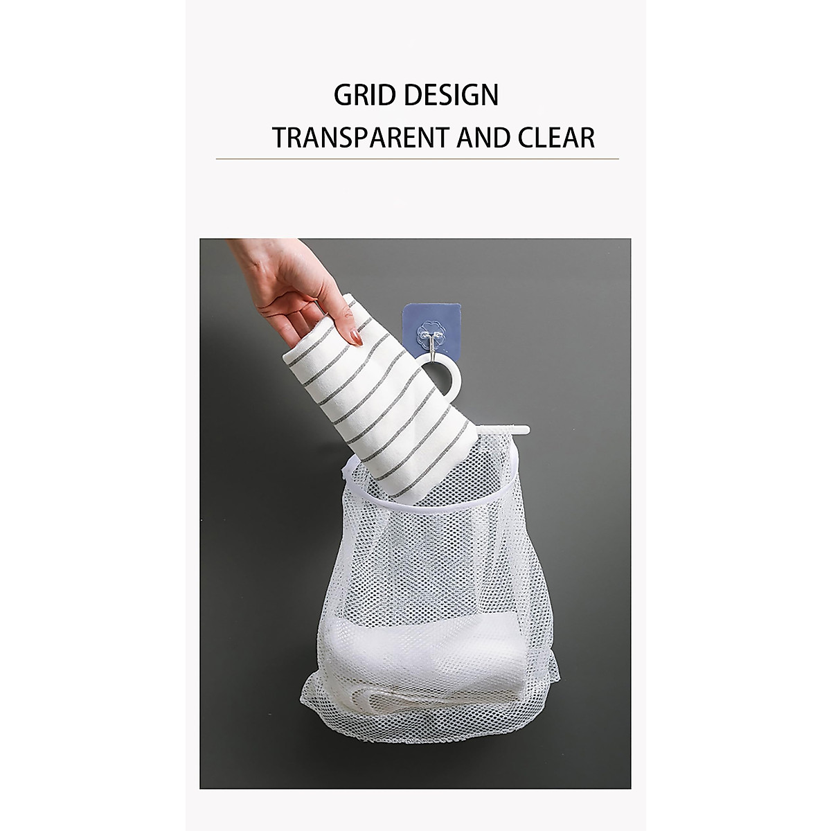 FOKAI Mesh laundry bags for delicates, laundry bag, drying rack clothing, laundry bags mesh wash bags and fruit and vegetable storage. nailless, lingerie bags for washing delicate 2Pc (white), TC0326