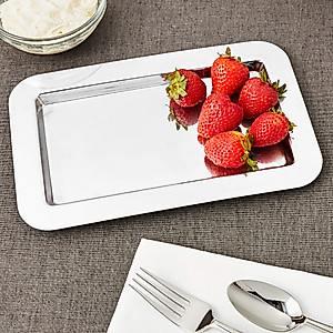 Frieling USA 18/10 Mirrored Finish Stainless Steel Serving Tray, 9.4-Inch by 5.6-Inch