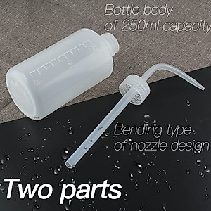 Piutouyar 2Pcs Plastic Wash Bottle 250ml Plant Squeeze Bottle, Wash Squirt Bottle, Succulent Watering Can for Indoor Plants Flower (8oz)