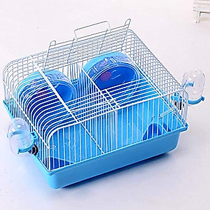 ULTECHNOVO Delicate Hamster Dating cage Two Mice Fighting Isolation Cage for Pet Blue Small Animal Den