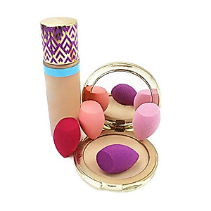 Real Techniques Mini Miracle Complexion Sponge Makeup Blender, Beauty Sponges,(2 Packs of 4, 8 Count Total)