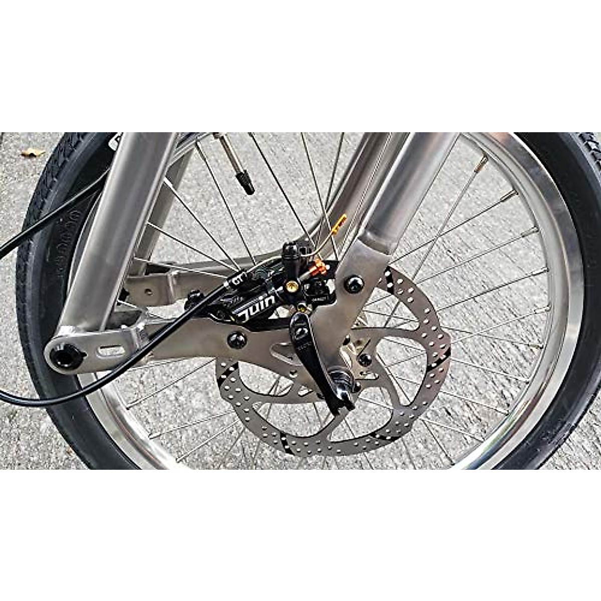 Juin Tech GT-P Cable Actuated Hydraulic Bicycle Bike Disc Brake Caliper Set Extra Powerful Hybrid Brake for Road/Mountain/Cyclocross/Gravel/E-Bike/Folding Bike etc. use(Black)