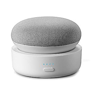 Portable Battery Base for Google Nest Mini 2, GGMM N2 10000mAh Nest Mini 2 Rechargeable Charger Stand Docks, White (Nest Mini or Charge Cord not Included)