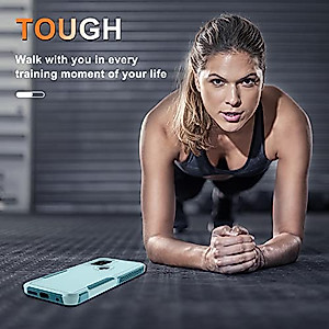 for Motorola Moto G Play 2023, Moto G Pure, Moto G Power 2022 Case with Tempered Glass Screen Protector, 2-in-1 Full Body Heavy Duty Rugged Shockproof Protective Phone Cover, Mint Green