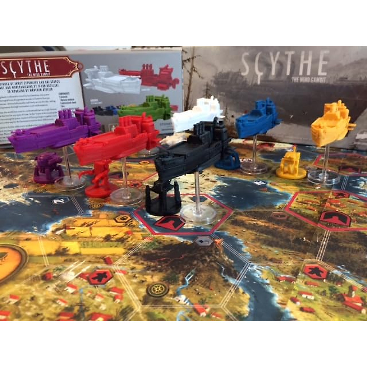 Stonemaier Games: Scythe: The Wind Gambit Expansion | Add to Scythe (Base Game) | Adds Airships and Resolutions (Two New Modules) | 1-5 Players, 140 Mins, Ages 14+