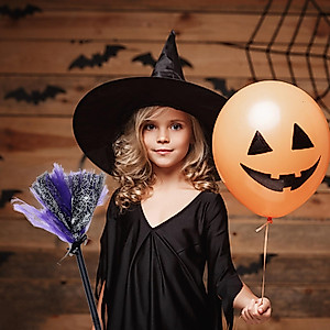 Milisten 1Pc Creative Halloween Broom Mini Halloween Broomstick Witch Broom Prop Cosplay Broom Stick Costume Accessories(Purple)