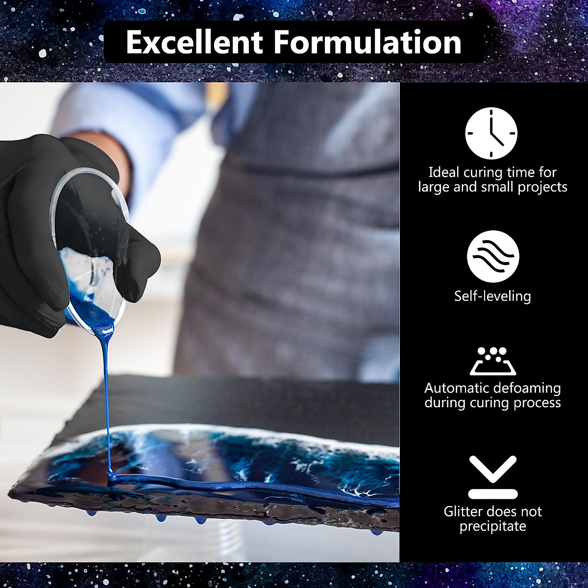 KISREL Epoxy Resin 82OZ - Crystal Clear Epoxy Resin Kit - No Yellowing No Bubble Art Resin Casting Resin for Art Crafts, Jewelry Making, Wood & Resin Molds(41OZ x 2)