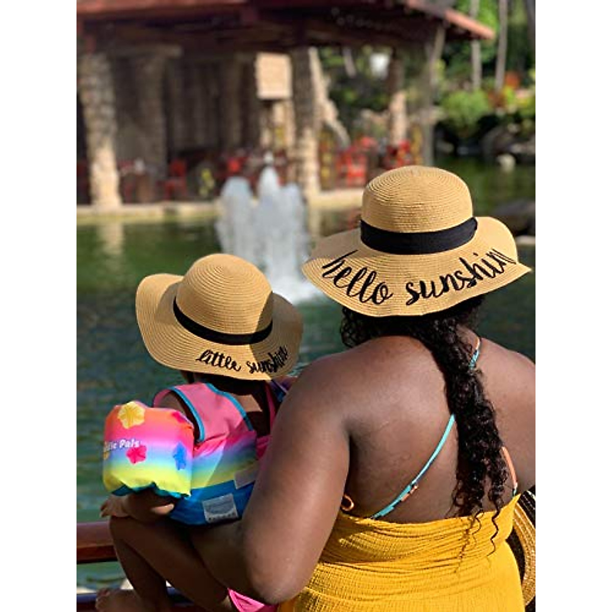 Mommy & Me Sunhat Bundle: Little/Hello Sunshine (Natural/Natural)