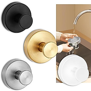 Luxe Hold No-Drill Hooks, 2024 New Stainless Steel Waterproof Suction Cup Hooks, Suction Cup Hooks for Shower, Bathroom, Hanging Towels, Mounting on Glass Shower Doors, Mirrors (4 * White)