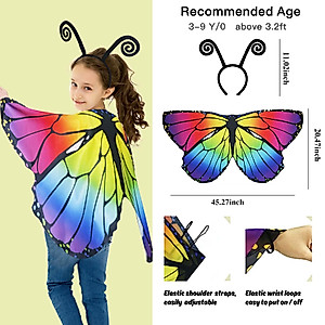 Creatoy Kids Butterfly-Wings-Costume Toddler Lady-Bug Bumble-bee Costume for Boys Girls Dress Up Clothes for Play Bug Insect Birthday Party Supplies Halloween Favors